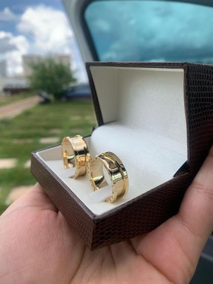 Par de Alianças Bulgari Ouro 18k 8mm 19 Gramas Casamento Noivado ...