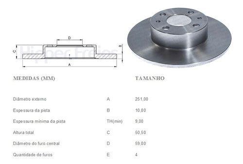 Par de DISCO FREIO FIAT STILO 1.8 2002/.. TRAS SOLIDO - Hipper Freios ...
