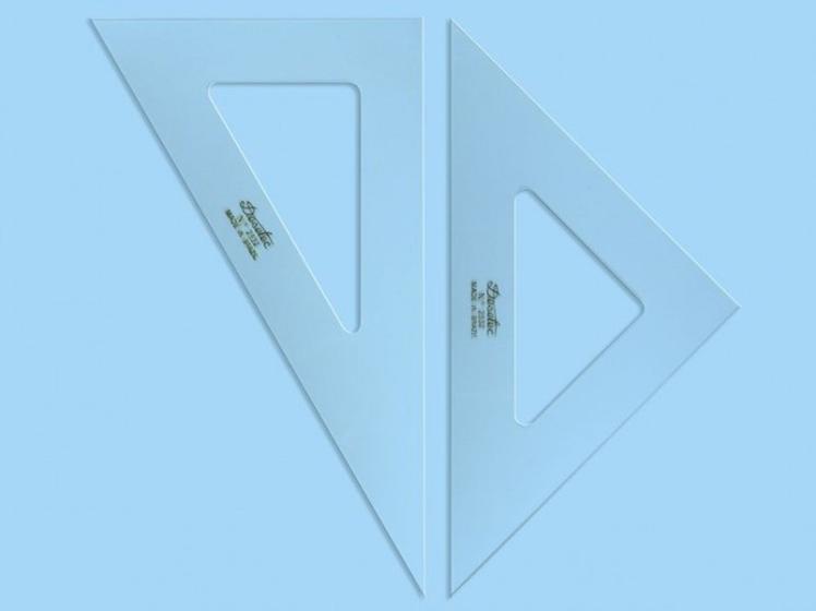 Par de Esquadros (45º e 30/60º) SEM Escalas de 16 cm 2516 e 2616 ...