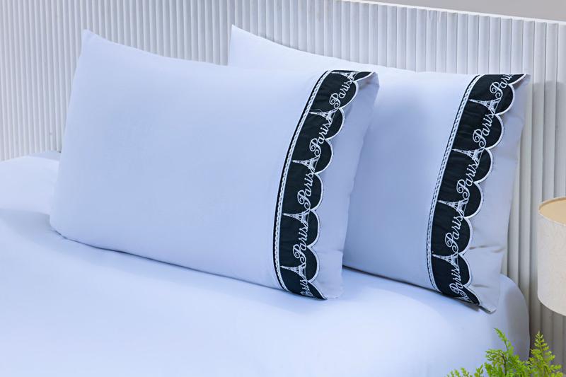 Par de fronhas 50 x50 bordado paris parado preto com branco - THAIS ENXOVAIS - Fronha - Magazine ...
