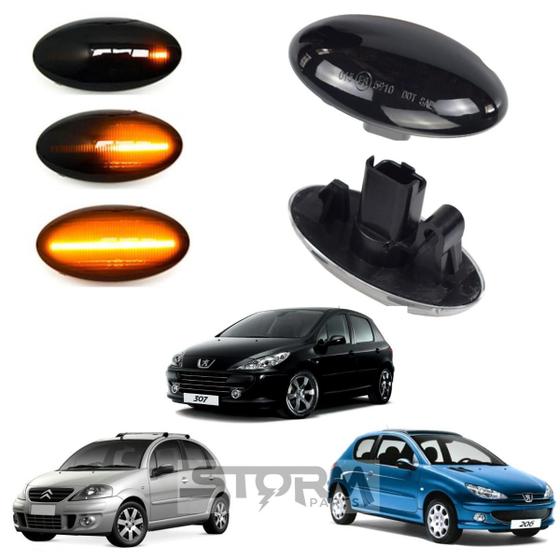 Par de Seta Pisca sequencial Dinâmica Peugeot 206 Peugeot 207 307 ...