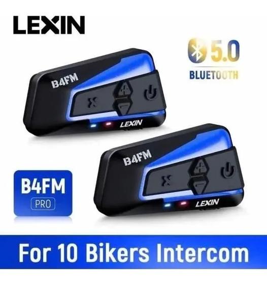 Par Intercomunicador Capacete Moto Lexin B4fm Pro Preto ...