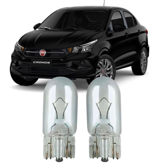 Par Lâmpadas Pingo Original Esmagada T10 12v 5w 2825 Fiat Cronos Antigo Faroleta Teto Placa ...