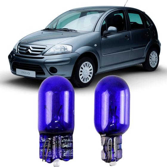 Par Lâmpadas Pingo Super Branca Esmagada T10 Citroen C3 Faroleta Teto ...