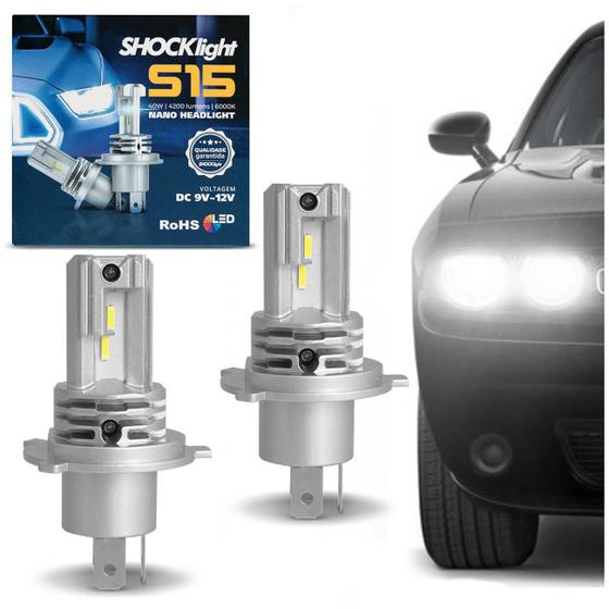 Par Lâmpadas Shocklight Headlight S15 Nano LED H4 6000K 4200 Lumens 40w ...
