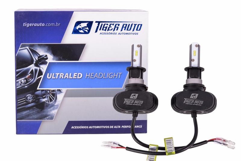 Par Lâmpadas Ultra Led H3 6000K 12V e 24V 50W 8000LM - Tiger Auto - Lâmpada Automotiva Led ...