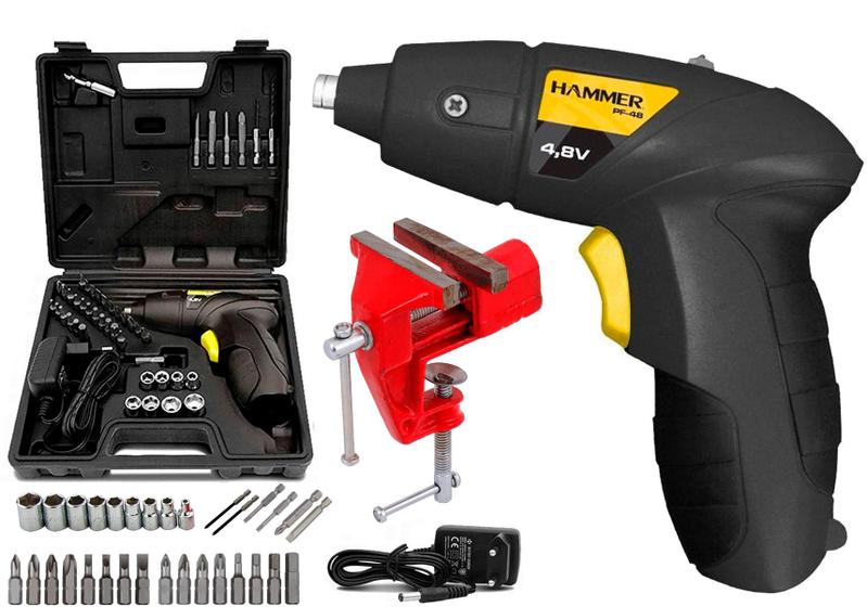 Parafusadeira À Bateria 4,8v C/ Acessorios + Mini Torno - Hammer ...