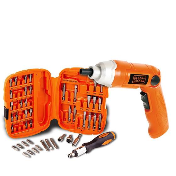 Parafusadeira Angular 3,6V com 2 Posições + 45 Peças Black+Decker ...