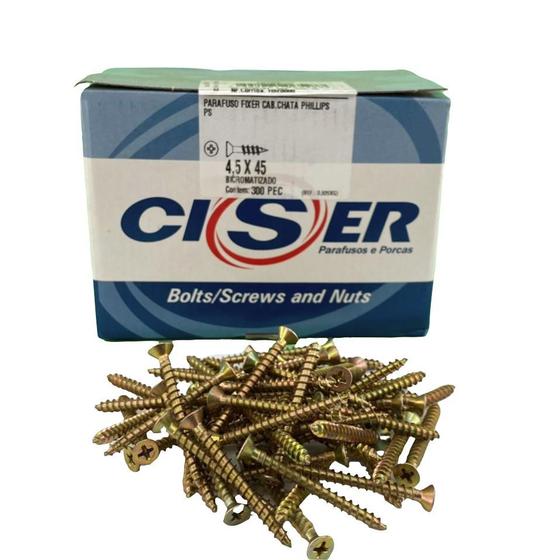 Parafuso Chipboard 4.5 X 45 Phillips P/ Madeira Caixa 300 Pç - ciser ...