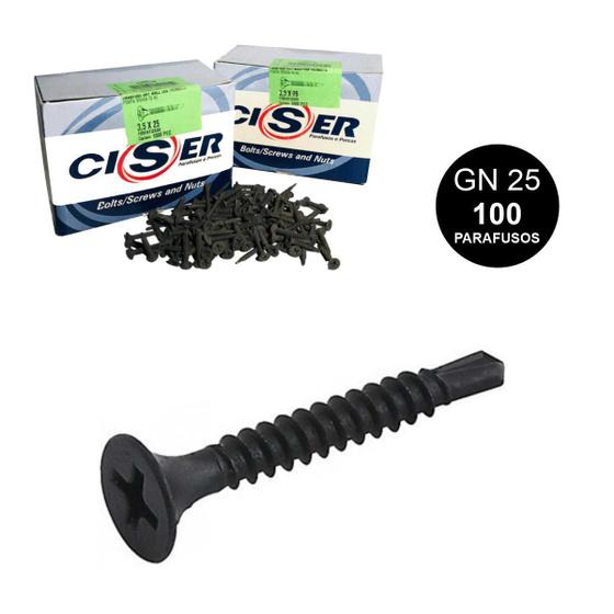 Parafuso Drywall Pb 3,5 X 25 - Ciser - 100 Unid. - Ciser Parafusos E ...