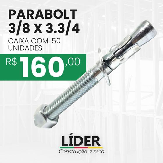 Parafuso Parabolt 3/8 x 3.3/4 - caixa com 50 unidades. - walsywa - Parafuso - Magazine Luiza