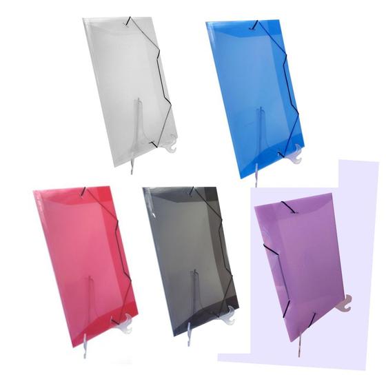 Pasta Aba Grande Elástica Ofício Transparente Diversas Cores Montada ...