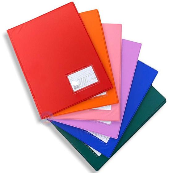 Pasta Catálogo Colorida com 50 Plásticos DAC - Pasta Catálogo ...