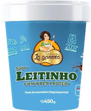 Pasta De Amendoim Leitinho Com Whey Protein 450g - La Ganexa - Pasta de ...