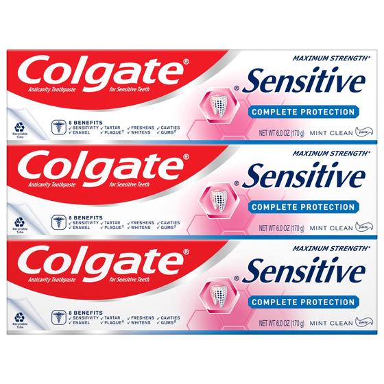 Pasta de Dentes Colgate Sensitive Complete Protection - Pacote com 3 ...