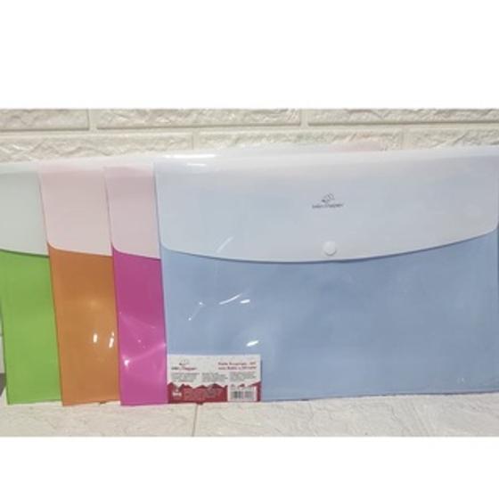 Pasta Envelope Com Botão Tamanho A4 E A5 Colorida Para Organizar ...