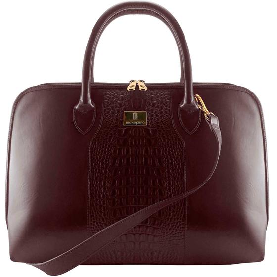 Pasta executiva feminina em couro marrom para notebook de 14, 15,6 ou ...