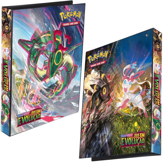Pasta Fichário Álbum Pokémon Espada e Escudo Céus em Evolução Rayquaza ...