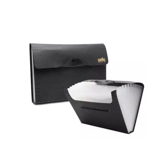 Pasta Sanfonada A4 12 Divisorias Preto Executive Dello - Pastas ...