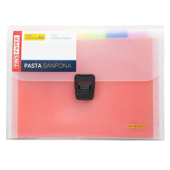 Pasta Sanfonada Para Folhas De Papel A6 Com 6 Divisórias Yins Paper ...