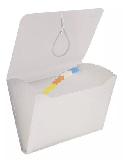 Pasta Sanfonada Pequena Plástica Duplicata 12 Divisórias Tamanho ...