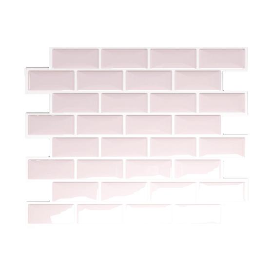 Pastilha Adesiva Resinada Chicle Rosa Ternura Com Rejunte Branco ...