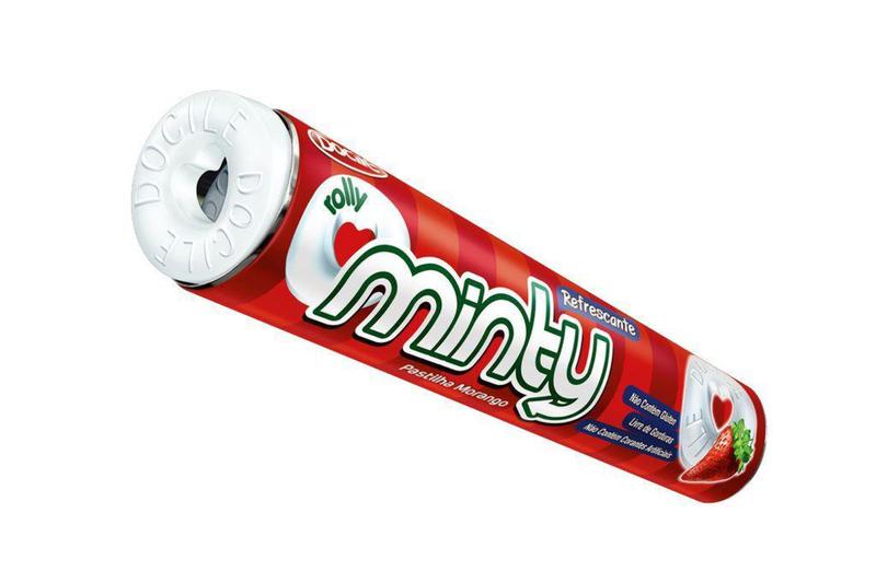 Pastilha minty rolly fruit morango 16 unidades - docile - Pastilha Drops - Magazine Luiza