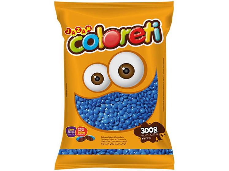 Pastilhas Chocolate Coloreti Mini Azul Pacote 300g - Jazam - Confeitos ...