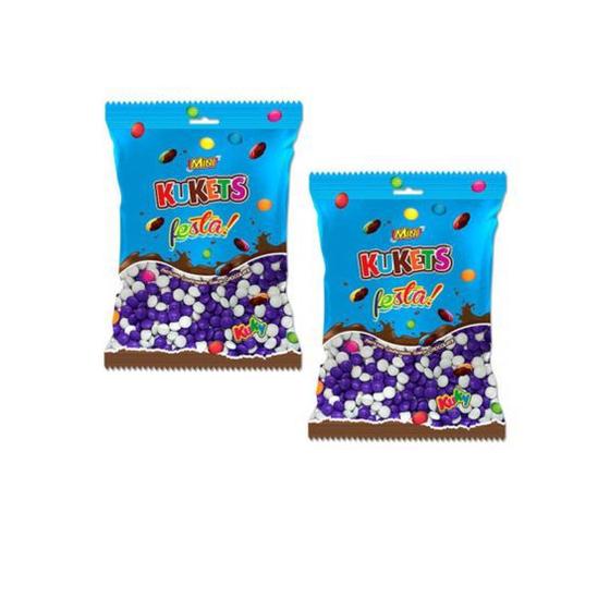 Pastilhas Confete Branco e Roxo 2 Pacotes 500g De Chocolate - Kuky ...