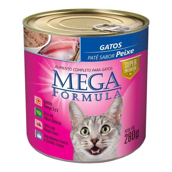 Patê Para Gatos Adultos Sabor Peixe Mega Fórmula - Lata 280G - Ração ...