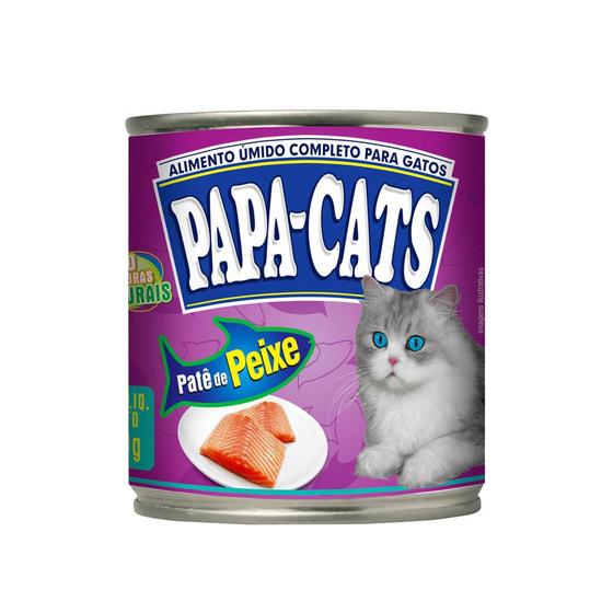 Patê para Gatos Papa Cats Sabor Peixe em Lata 280g - Ração Seca para ...