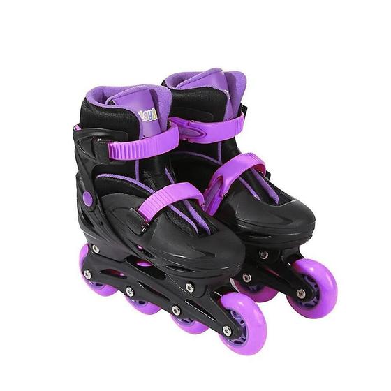 Patins Infantil Com Led 4 Rodas In Line Feminino 36-39 Lilás - Bbr Toys ...
