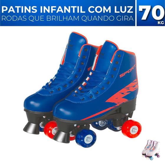 Patins Infantil Quad Roller 4 Rodas Ajustável c/ Luzes Led - Fenix ...