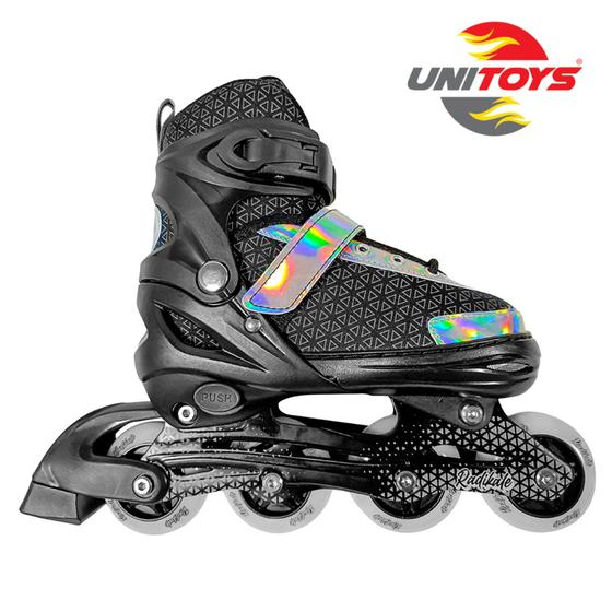 Patins inline infantil 4 Rodas Com Led Tam 34- Unitoys 1820 - Patins 4 ...