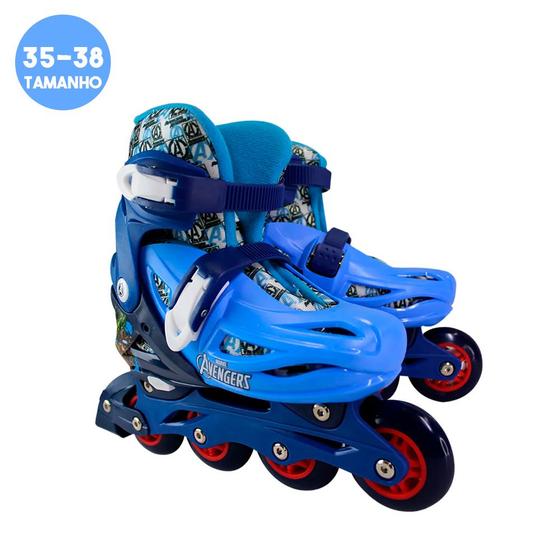 Patins Inline Infantil Ajustável Vingadores princesas Disney 35-38 - ML ...