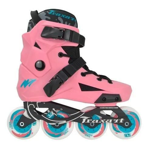 Patins Inline Traxart Revolt Rosa- Roller Profissional - Patins 4 Rodas ...