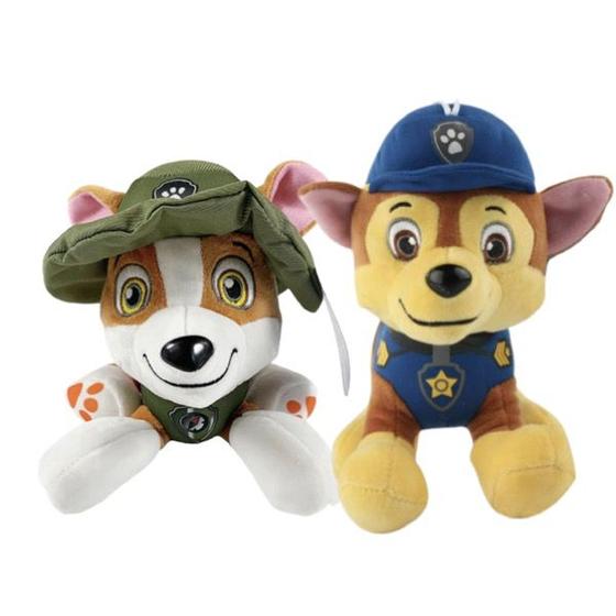 Patrulha Canina Pelúcia Kit 2 Chase Tracker 20cm Paw Patrol - Manú ...