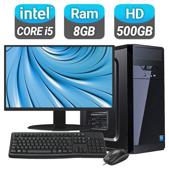 Pc Computador Completo Intel Core i5 8GB HD 500GB Monitor 15 Windows 10 ...