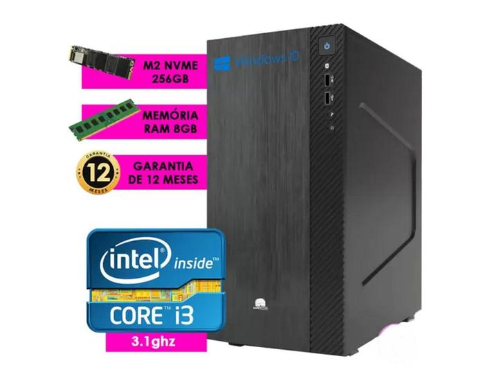 Pc Computador Intel i3 2100, 8GB Memória RAM e SSD M2 Nvme 256GB - Computador Gamer - Magazine Luiza