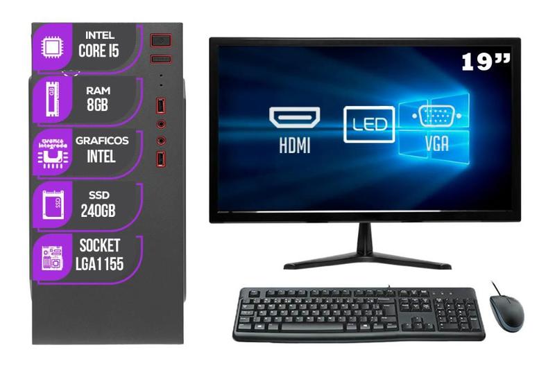 PC CPU Completo Mancer, Intel Core I5, 8GB De Memória Ram, SSD 240GB ...