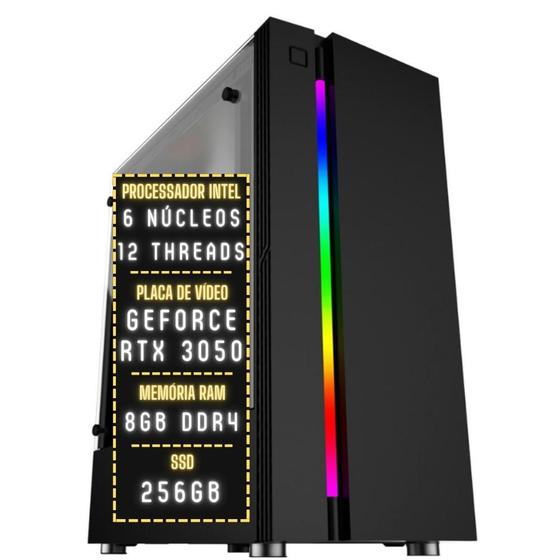 PC Gamer 3green Plus Intel 6 núcleos 12 threads 8GB DDR4 Placa de vídeo ...