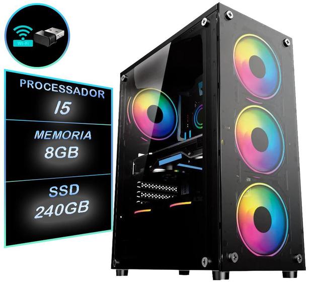 Pc gamer barato i5 8gb ssd 240gb com jogos instalados + wi-fi - GSNEW ...