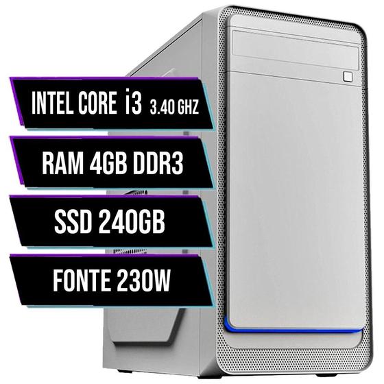 Pc Gamer Barato Intel Core I3 Ram 4Gb SSD 240Gb 230W Branco ...