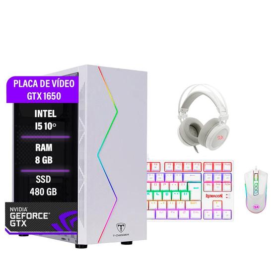 PC Gamer Branco i5 10º GTX 1650 8GB DDR4 SSD 480GB + Kit Gamer ...