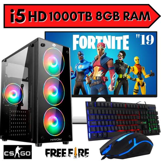 PC Gamer Completo i5 3.2 GHZ HD 1000TB 8GB RAM Monitor 19 Polegadas ...