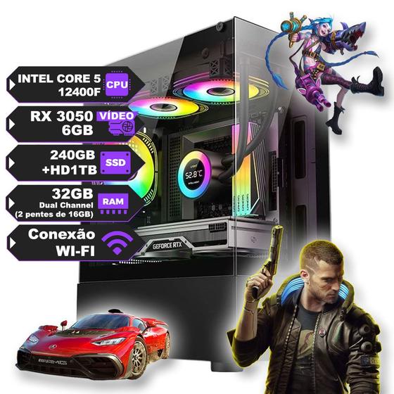 Pc Gamer Core I5 12400F RTX 3050 HD 1TB Ram 32GB Fonte 600w - KLV ...