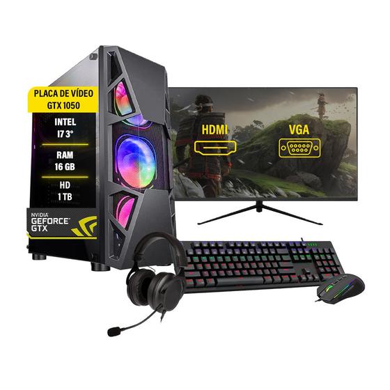 Pc Gamer i7 Ssd 120Gb Gtx1050 2GB 16Gb Hd 1Tb Monitor 27'' - AMORIM ...