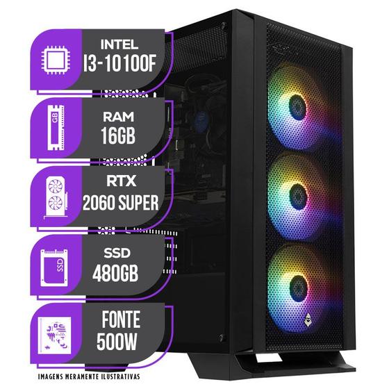 PC Gamer Mancer, Intel I3-10100F, PLACA DE VIDEO RTX 2060 SUPER 8GB ...
