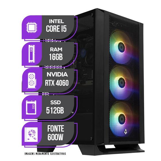 PC Gamer Mancer, Intel i5 10ª Geração, RTX 4060 8GB, 16GB DDR4, SSD ...