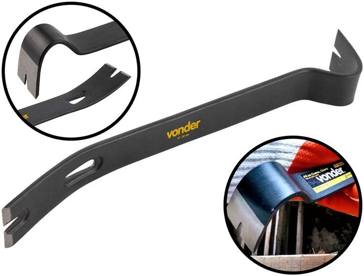Pé De Cabra Ponta Chata E Curvada Aço Carbono Pintado Profissional 38cm ...